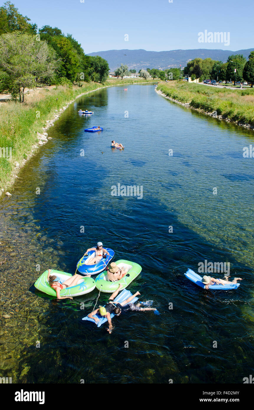 Tubing on the Penticton River, Penticton, British Columbia, Canada ...