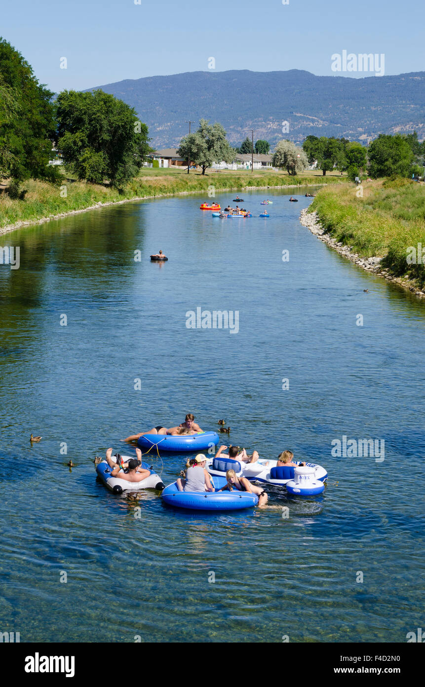 Tubing on the Penticton River, Penticton, British Columbia, Canada ...