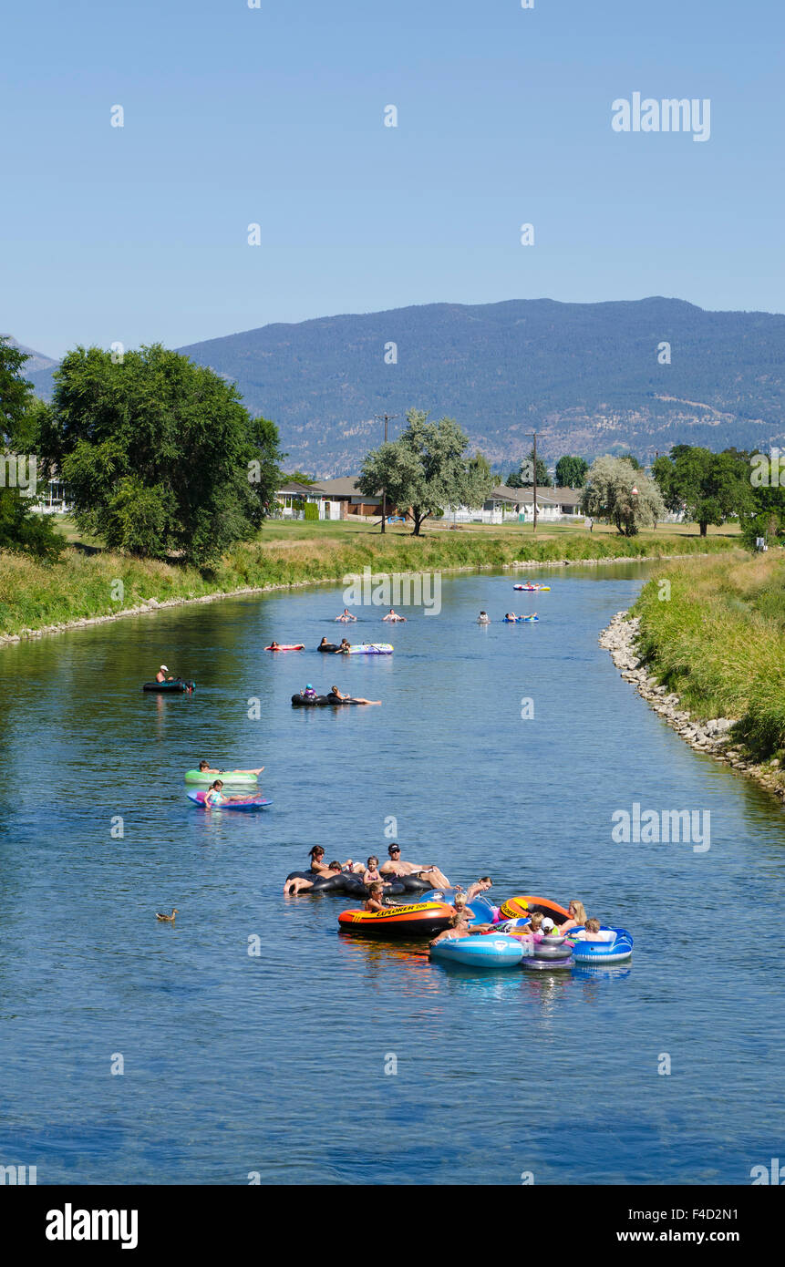 Tubing on the Penticton River, Penticton, British Columbia, Canada ...