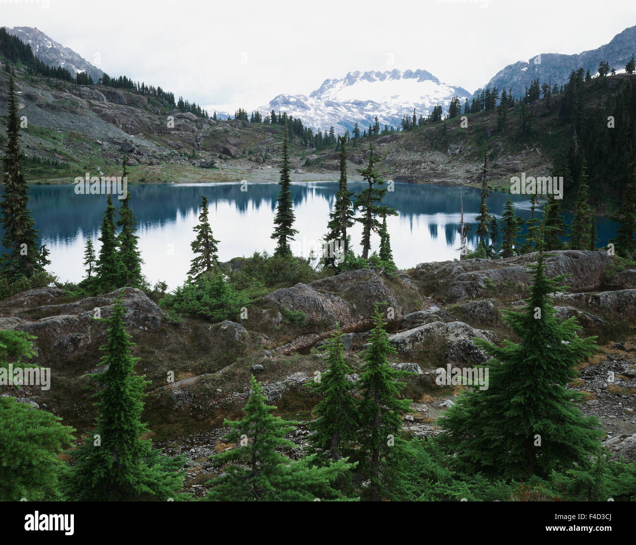 Vancouver Island, Strathcona Provincial Park, Glacier fed Cream Lake ...