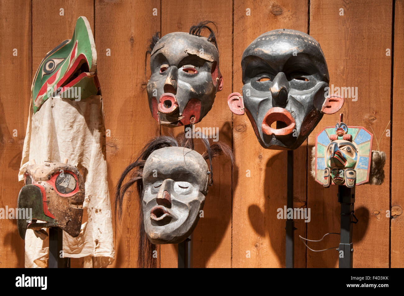 First Nation ceremonial masks at the U'Mista Cultural Centre, Alert Bay, British Columbia ...