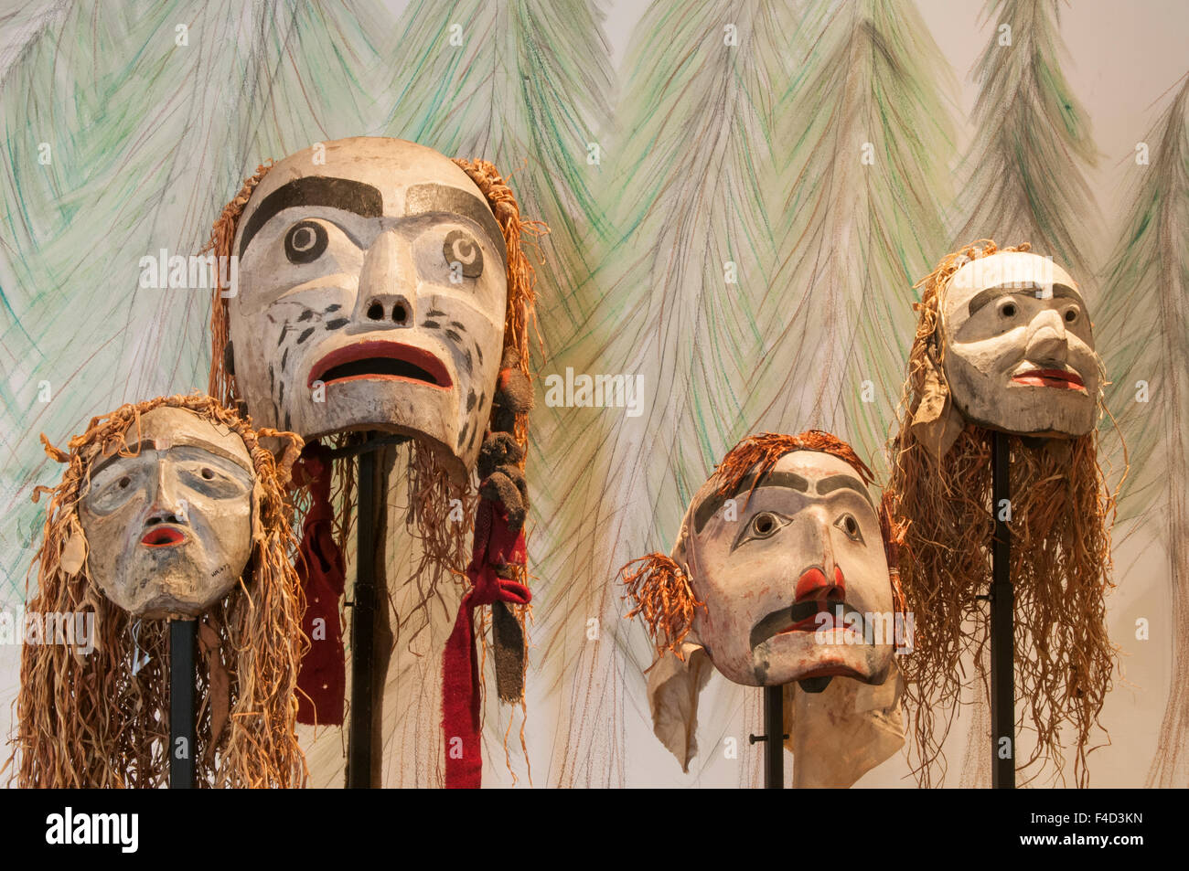 First Nation ceremonial masks at the U'Mista Cultural Centre, Alert Bay ...