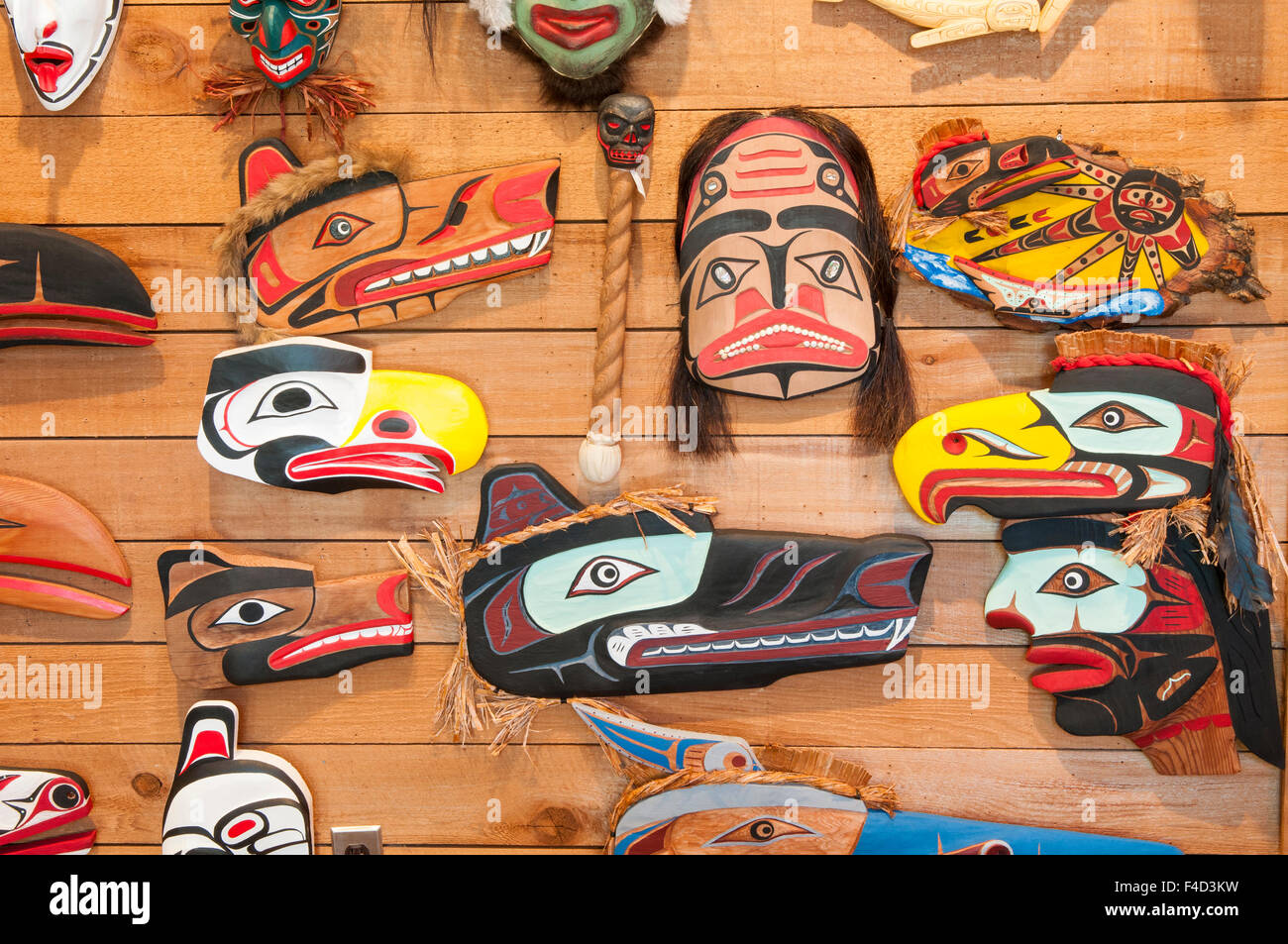 First Nation ceremonial masks at the U'Mista Cultural Centre, Alert Bay, British Columbia ...