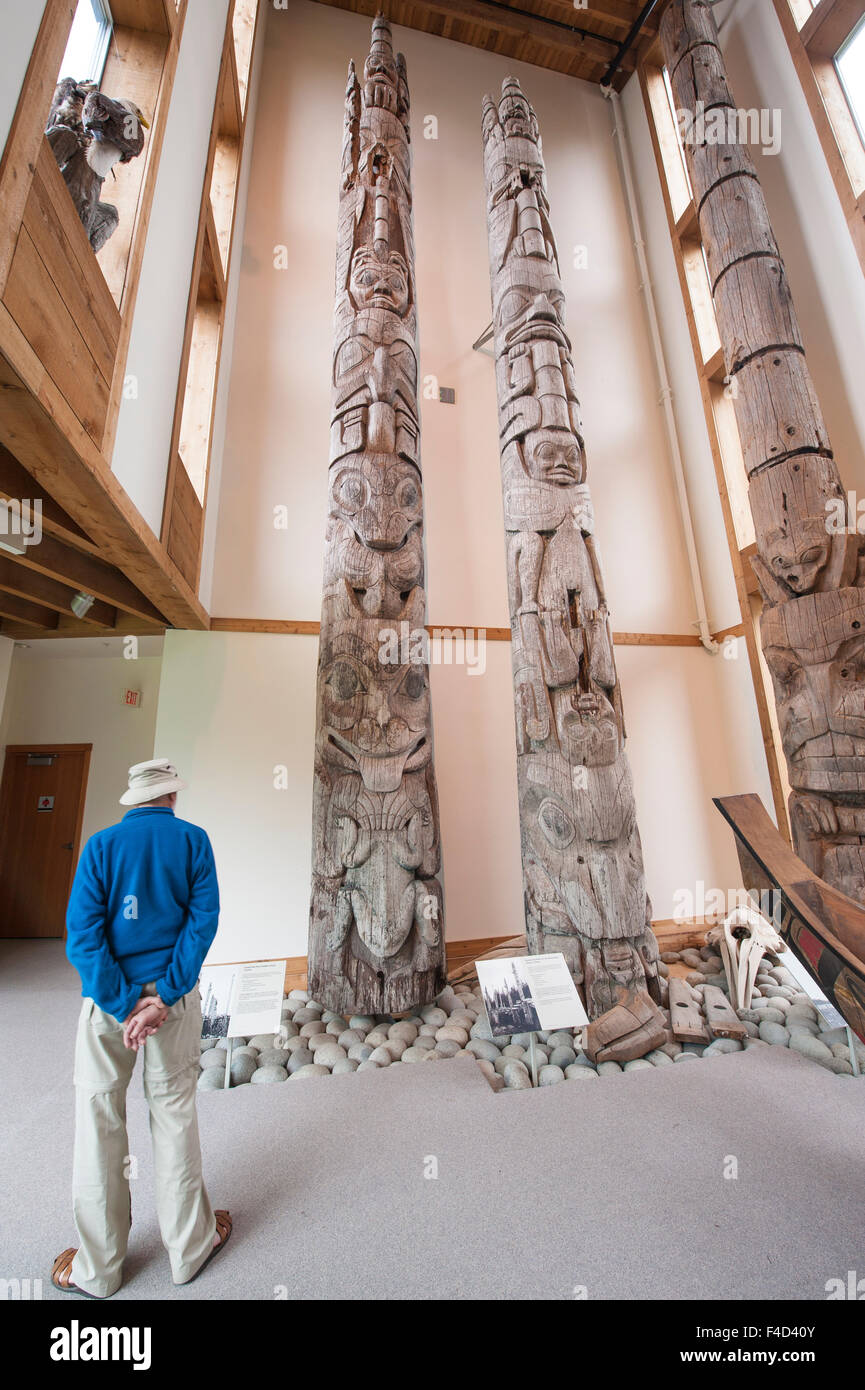 Totem poles at Haida Heritage Centre Museum at Kaay Llnagaay, Queen ...
