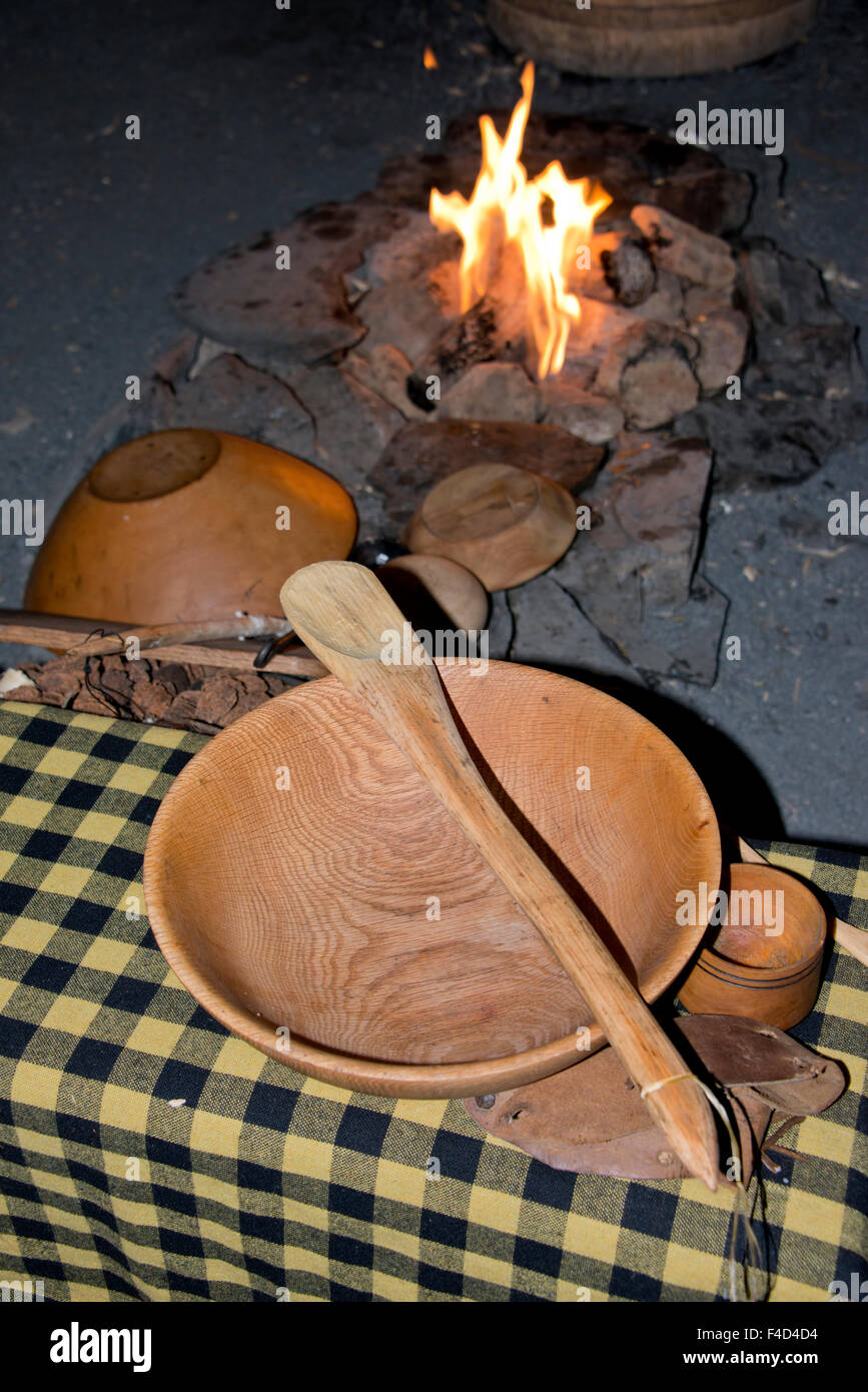 Canada, Newfoundland, L'Anse aux Meadows National Historic Site. Inside ...