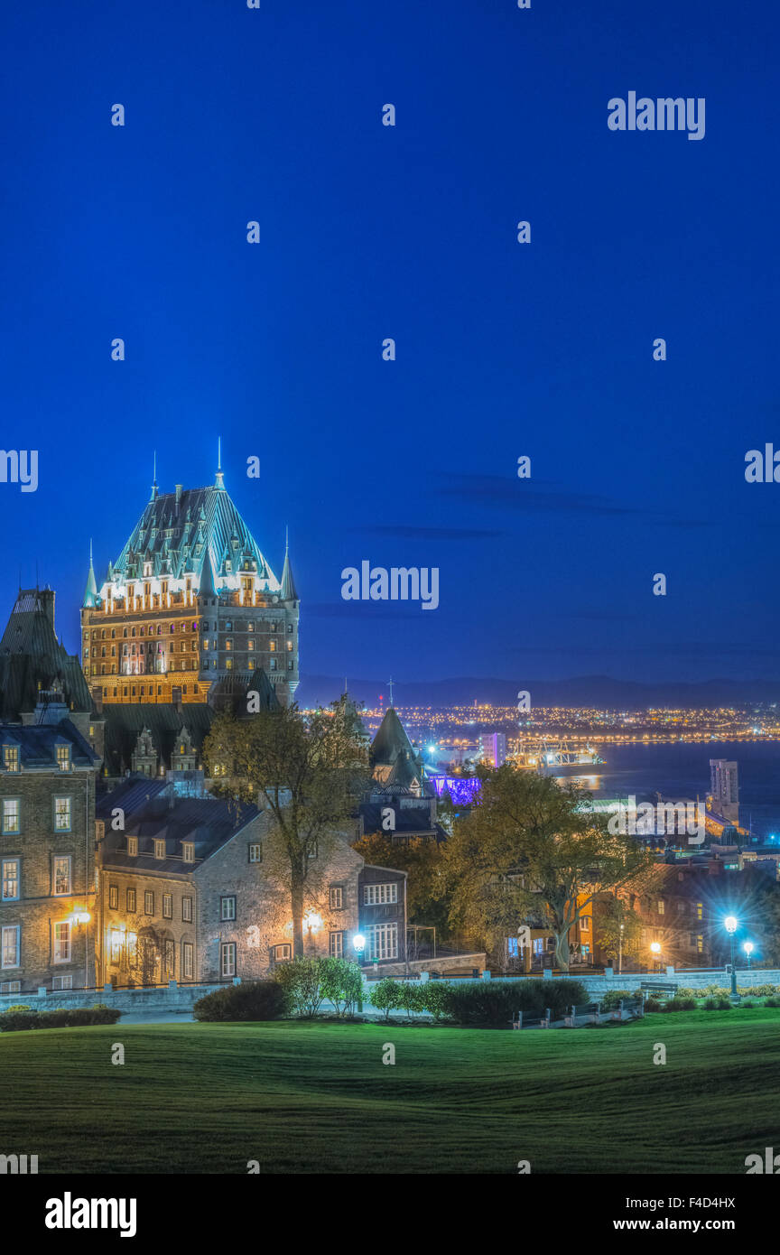 Canada, Quebec, Quebec City, Old Town at twilight. (Large format sizes ...