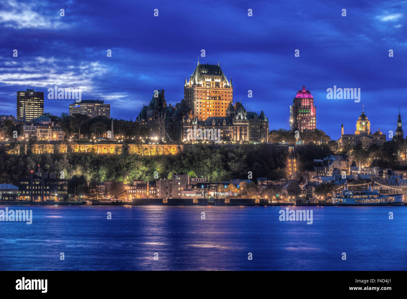 Canada, Quebec, Quebec City at twilight. (Large format sizes available ...