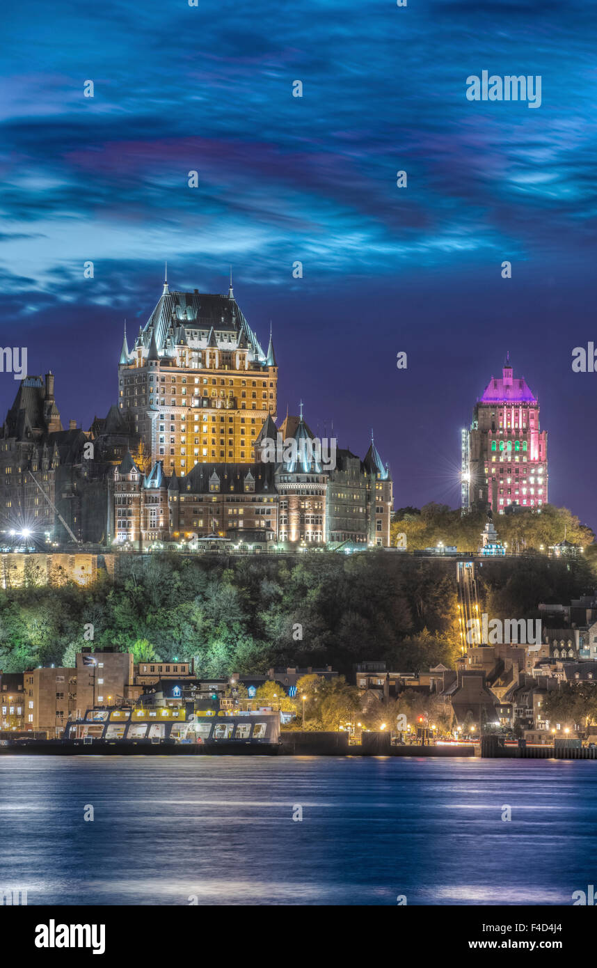Canada, Quebec, Quebec City at twilight. (Large format sizes available ...