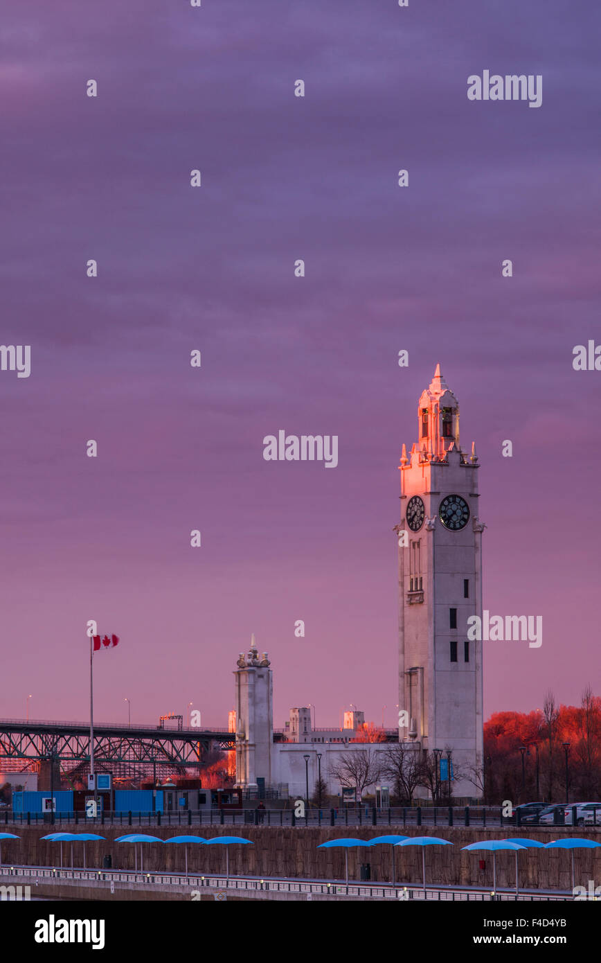 Canada, Montreal, Old Port clock tower, dusk Stock Photo - Alamy