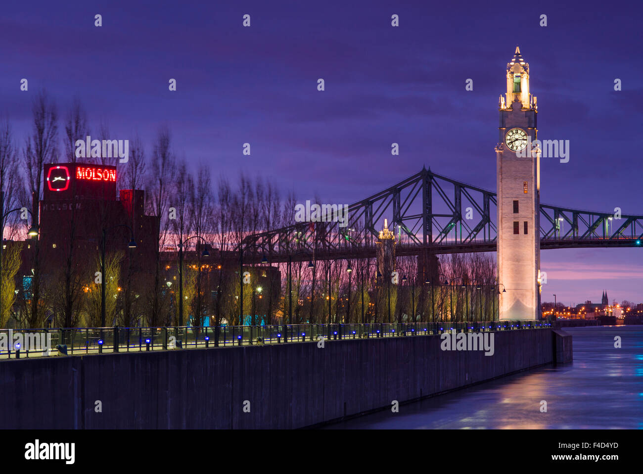 Canada, Montreal, Old Port clock tower, dusk Stock Photo - Alamy