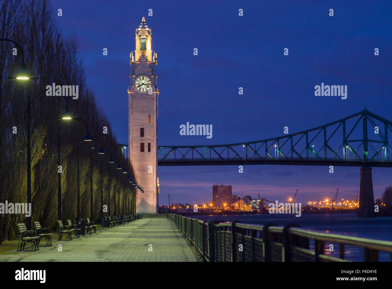 Canada, Montreal, Old Port clock tower, dusk Stock Photo - Alamy