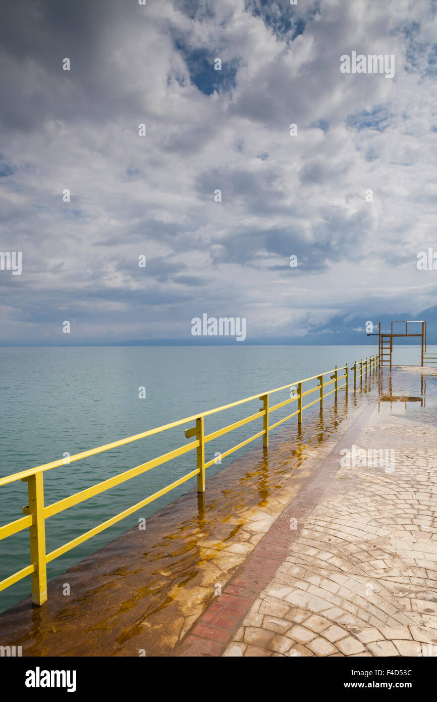 Albania, Lake Ohrid, Pogradec, Lake Ohrid, pier view Stock Photo - Alamy