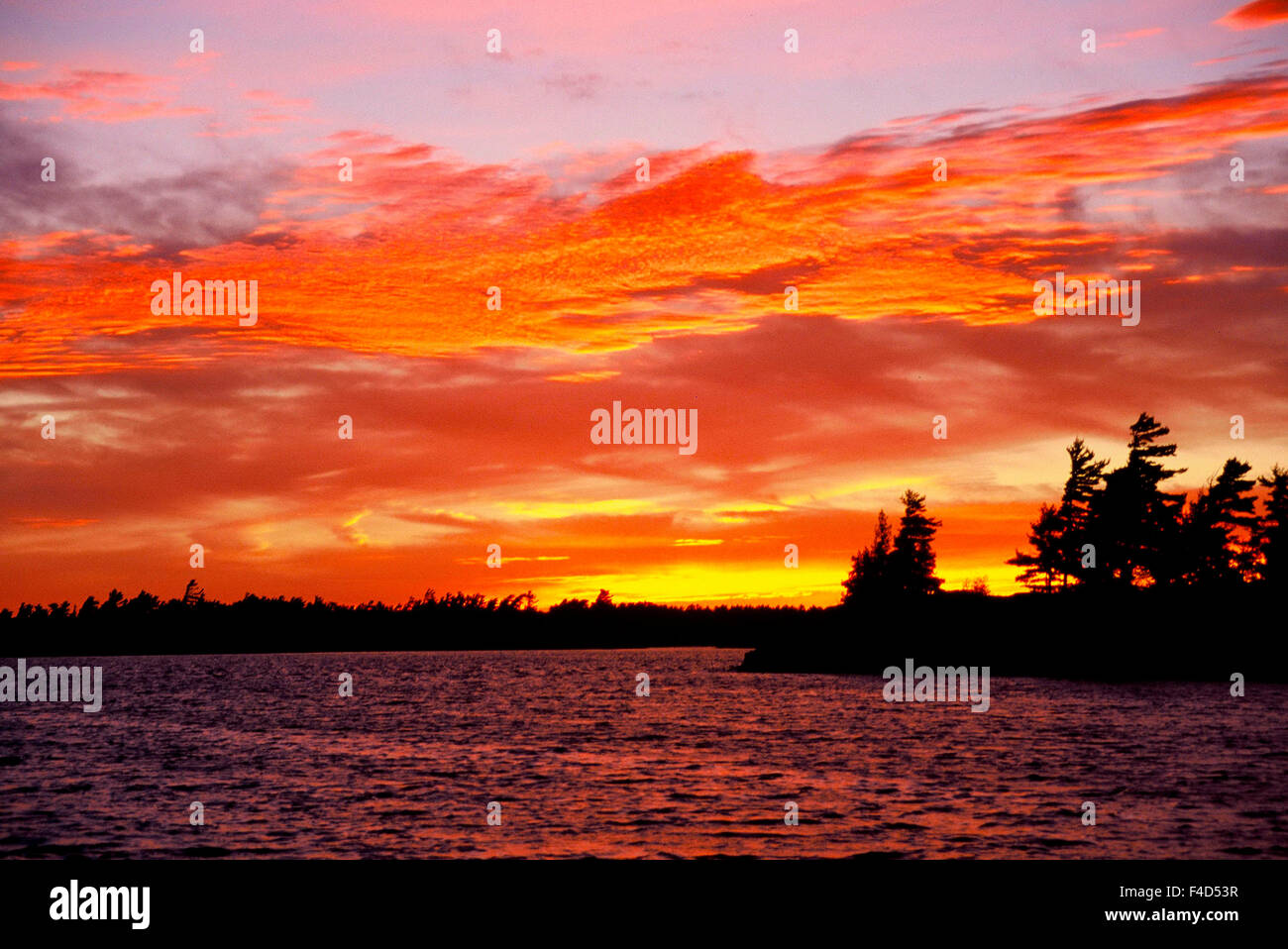 Canada, Ontario, North Channel, Lake Huron, Benjamin Islands. Sailboat ...