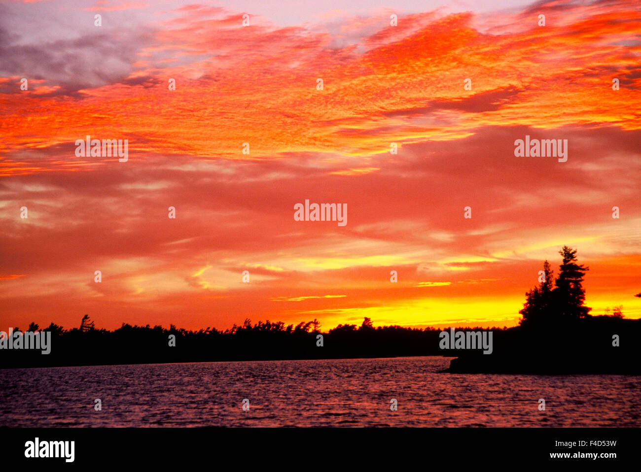 Canada, Ontario, North Channel, Lake Huron, Benjamin Islands. Sailboat ...