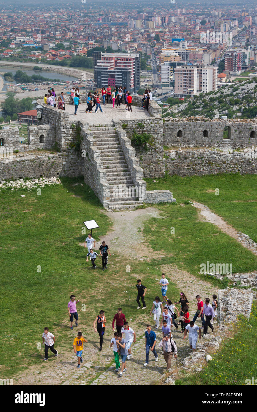 Albania, Shkodra, Rozafa Castle with visitors Stock Photo - Alamy