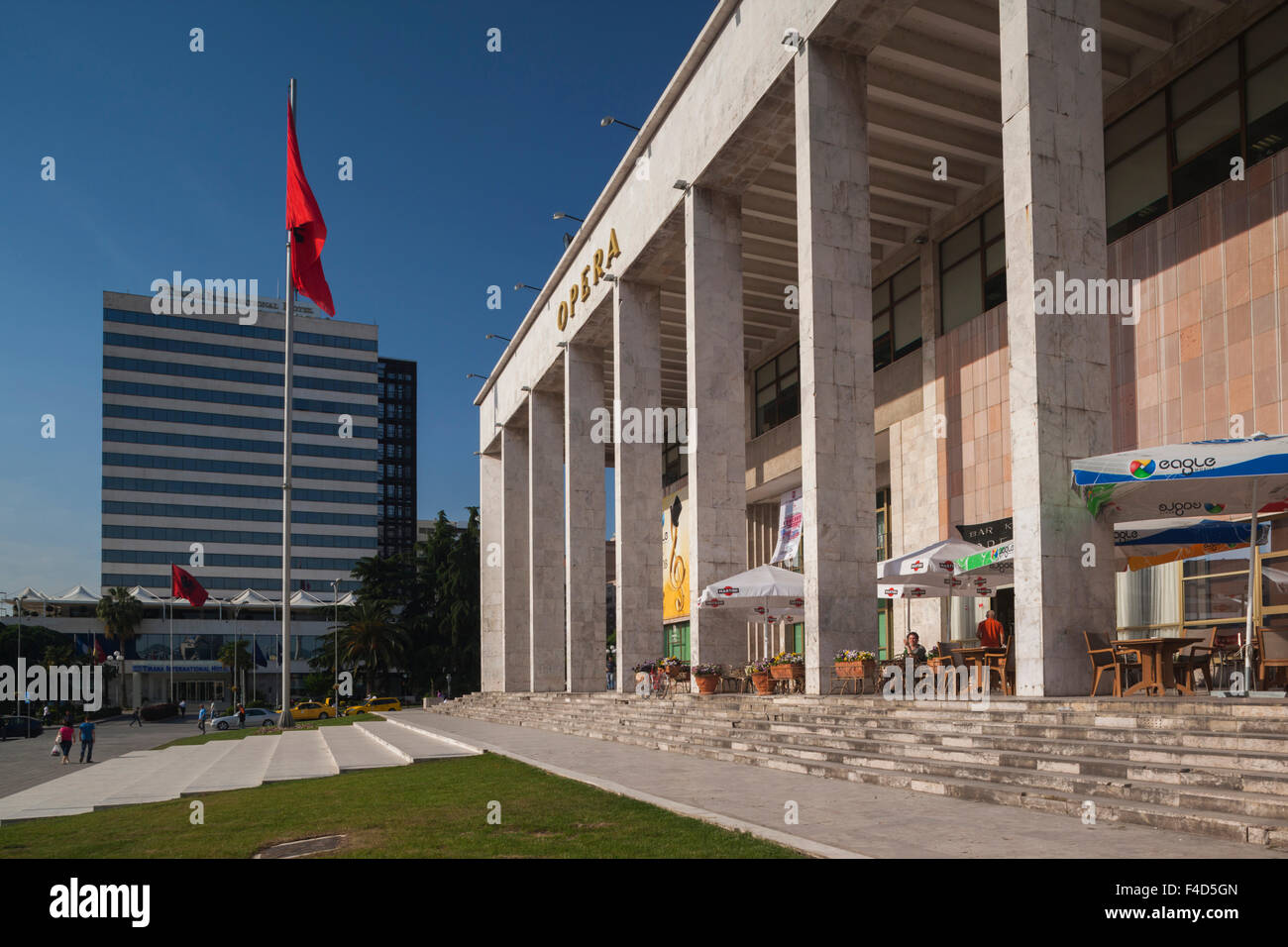 Albania, Tirana, Skanderbeg Square and Opera Building Stock Photo - Alamy