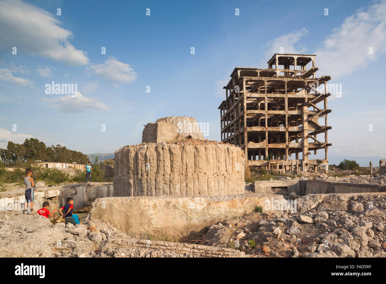 Albania, Vlora, ruins of Communist factory Stock Photo - Alamy