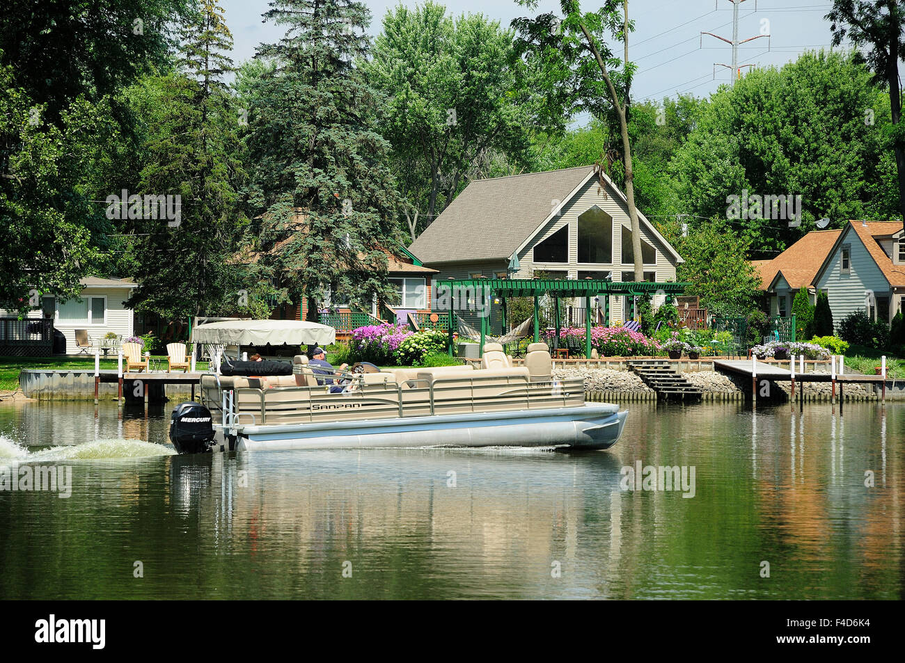 Boating on River Stock Photo - Alamy