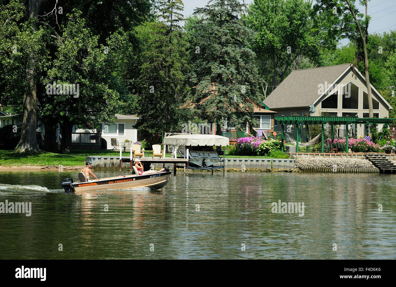 Boating on River Stock Photo - Alamy