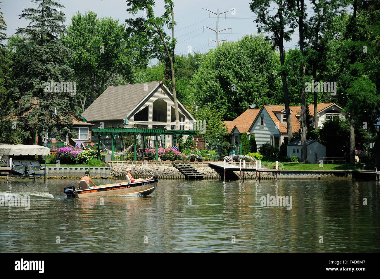 Boating on River Stock Photo - Alamy