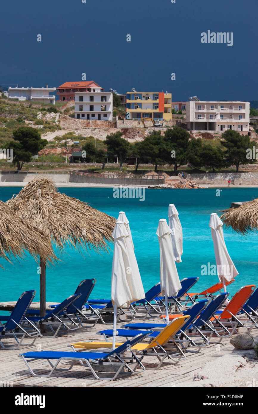 Albania, Albanian Riviera, Ksamil, town beachfront Stock Photo - Alamy