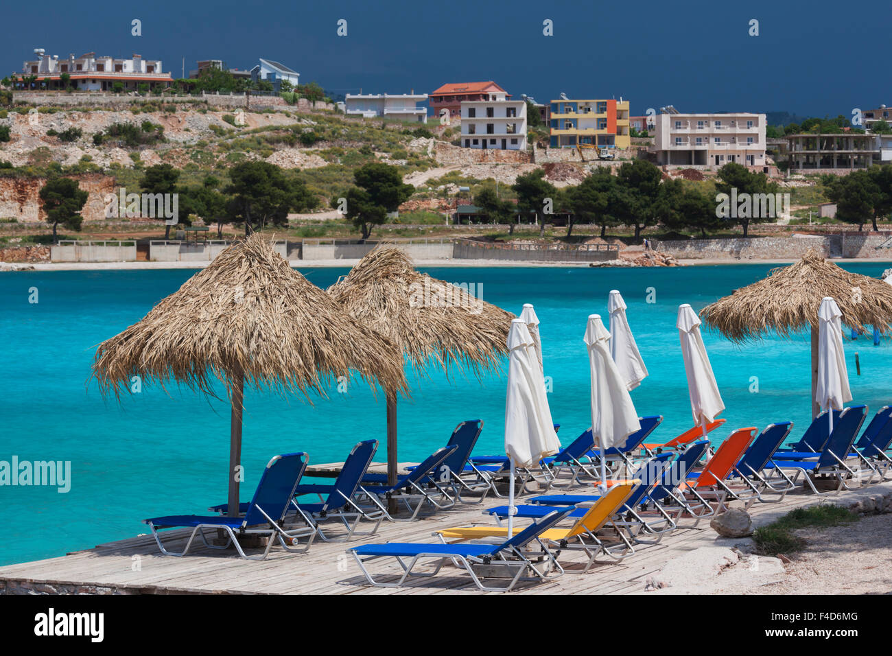 Albania, Albanian Riviera, Ksamil, town beachfront Stock Photo - Alamy