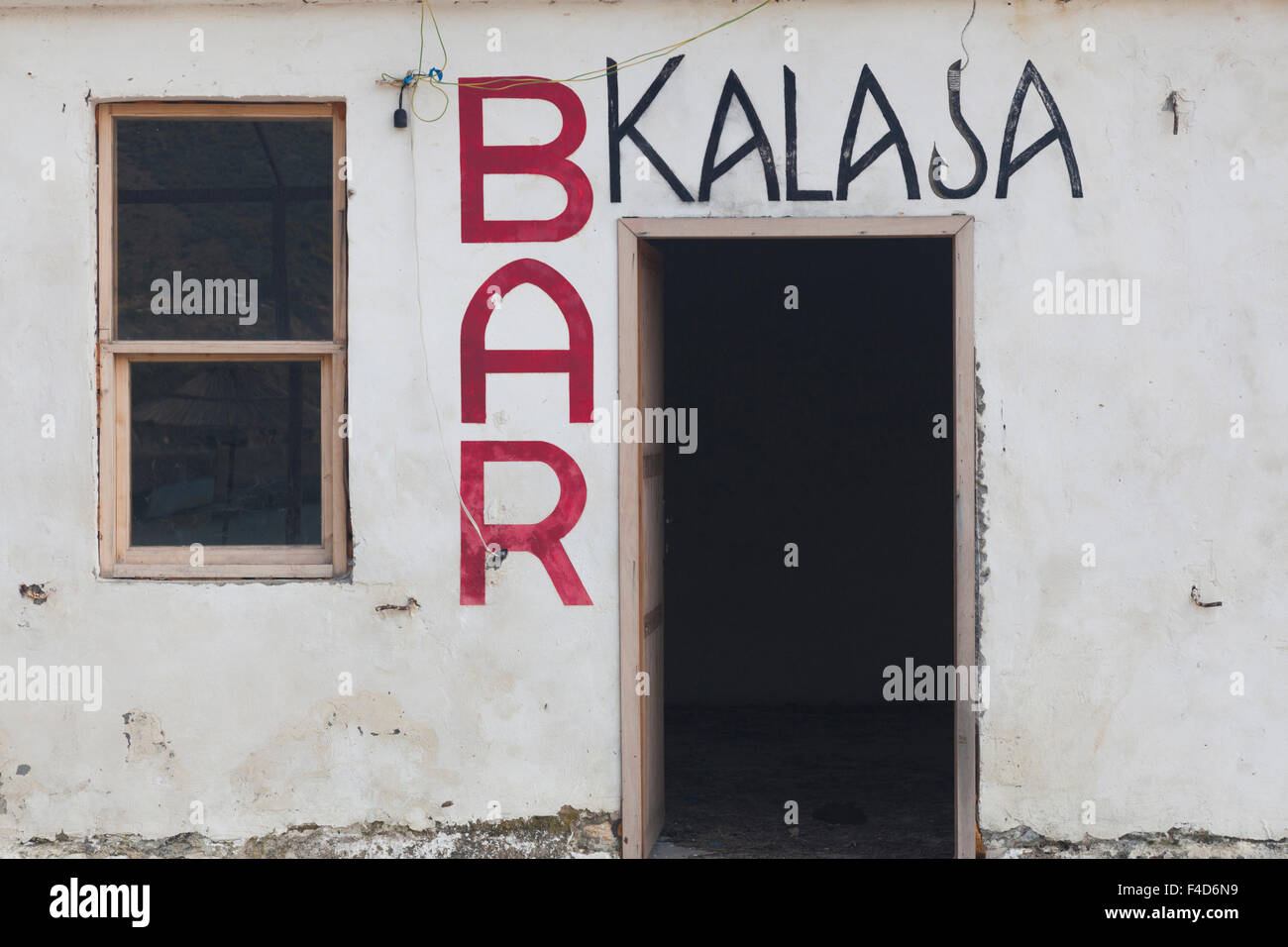 Albania, Albanian Riviera, Port Palermo, bar sign Stock Photo - Alamy