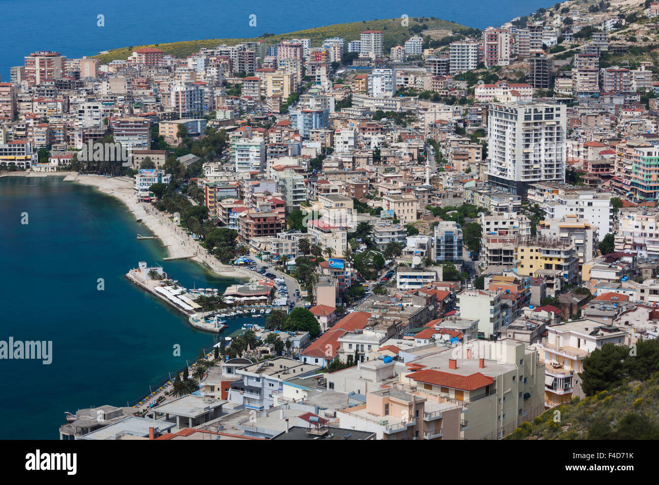 Albania, Albanian Riviera, Saranda, elevated city view Stock Photo - Alamy