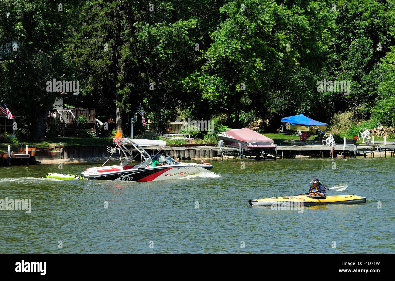 Boating on River Stock Photo - Alamy