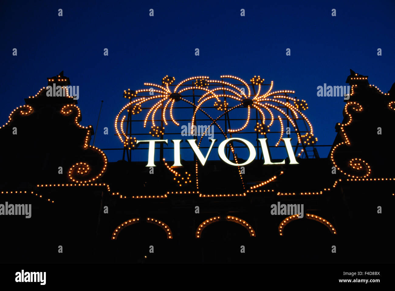 Denmark, Copenhagen, Tivoli Sign (Large format sizes available Stock ...