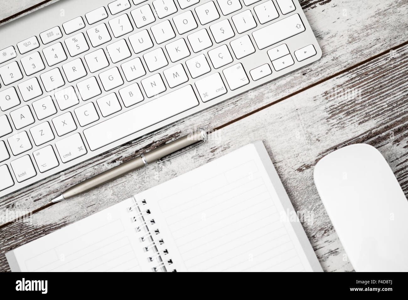 Wireless modern computer keyboard with the Turkish alphabet and white ...