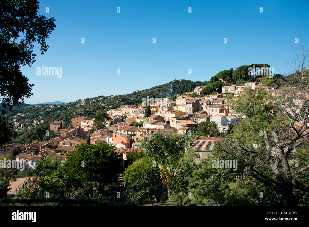 France, Provence, Bormes-les-Mimosas. Historic hilltop village of ...