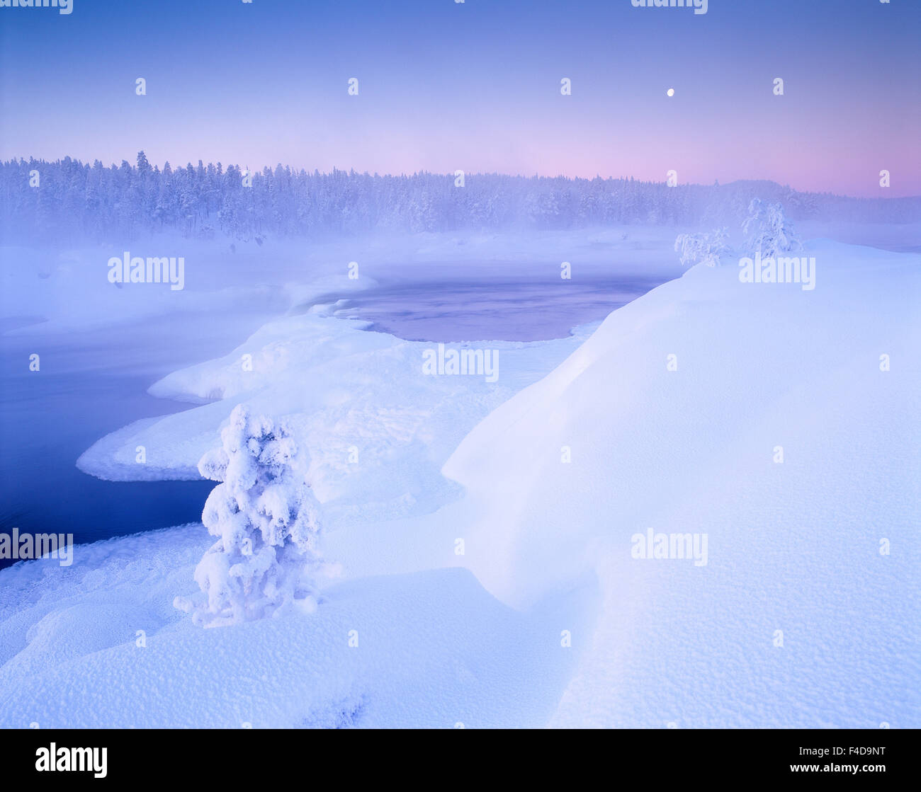 River through winter landscape Stock Photo - Alamy