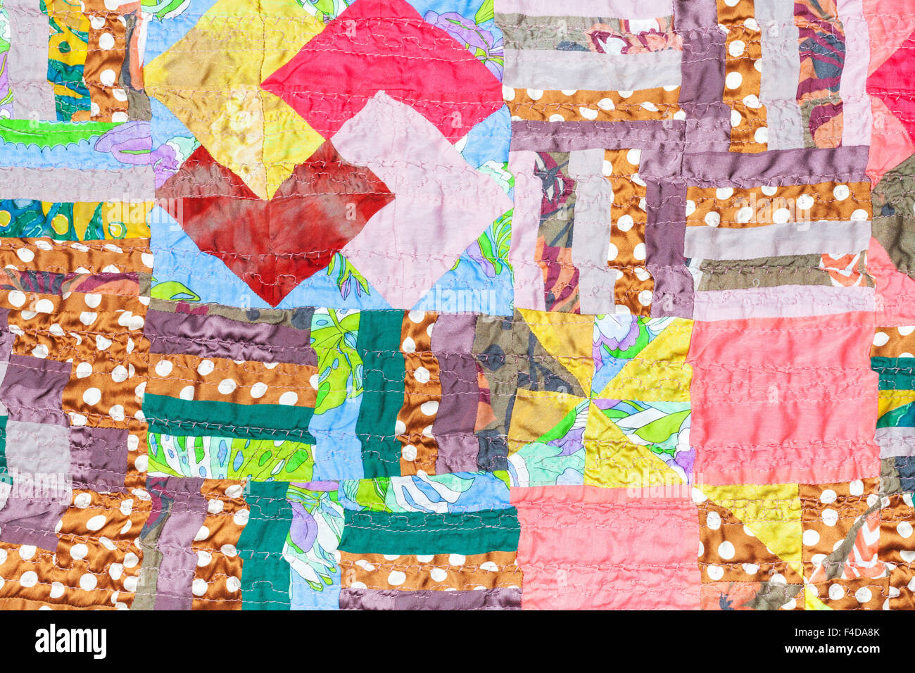 textile background from handmade silk patchwork cloth Stock Photo - Alamy