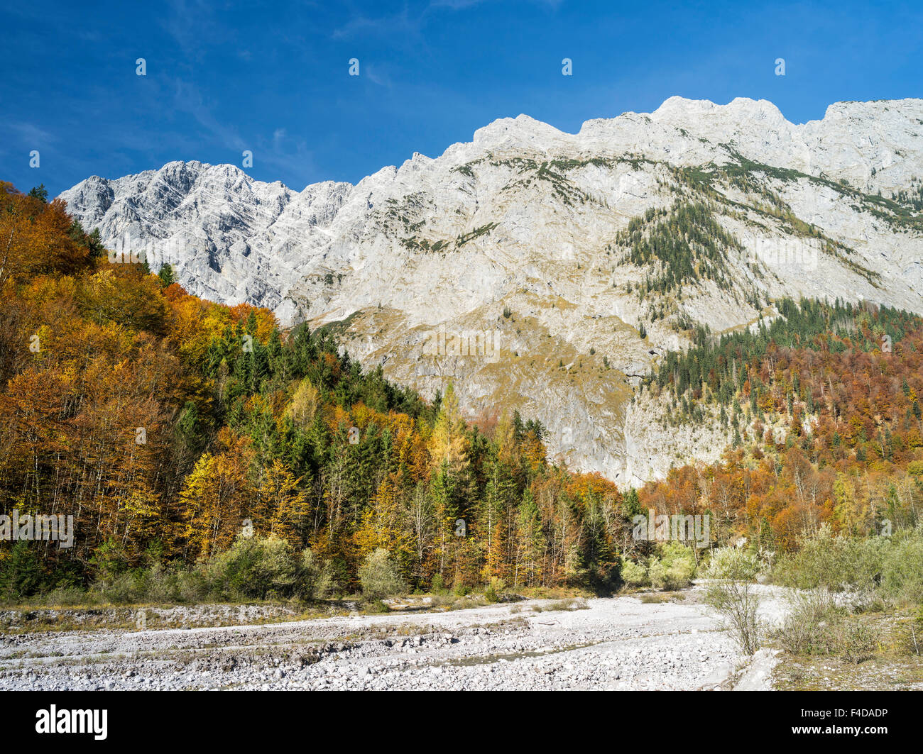 Mt. Watzmann with the east face during fall, Nationalpark Berchtesgaden ...