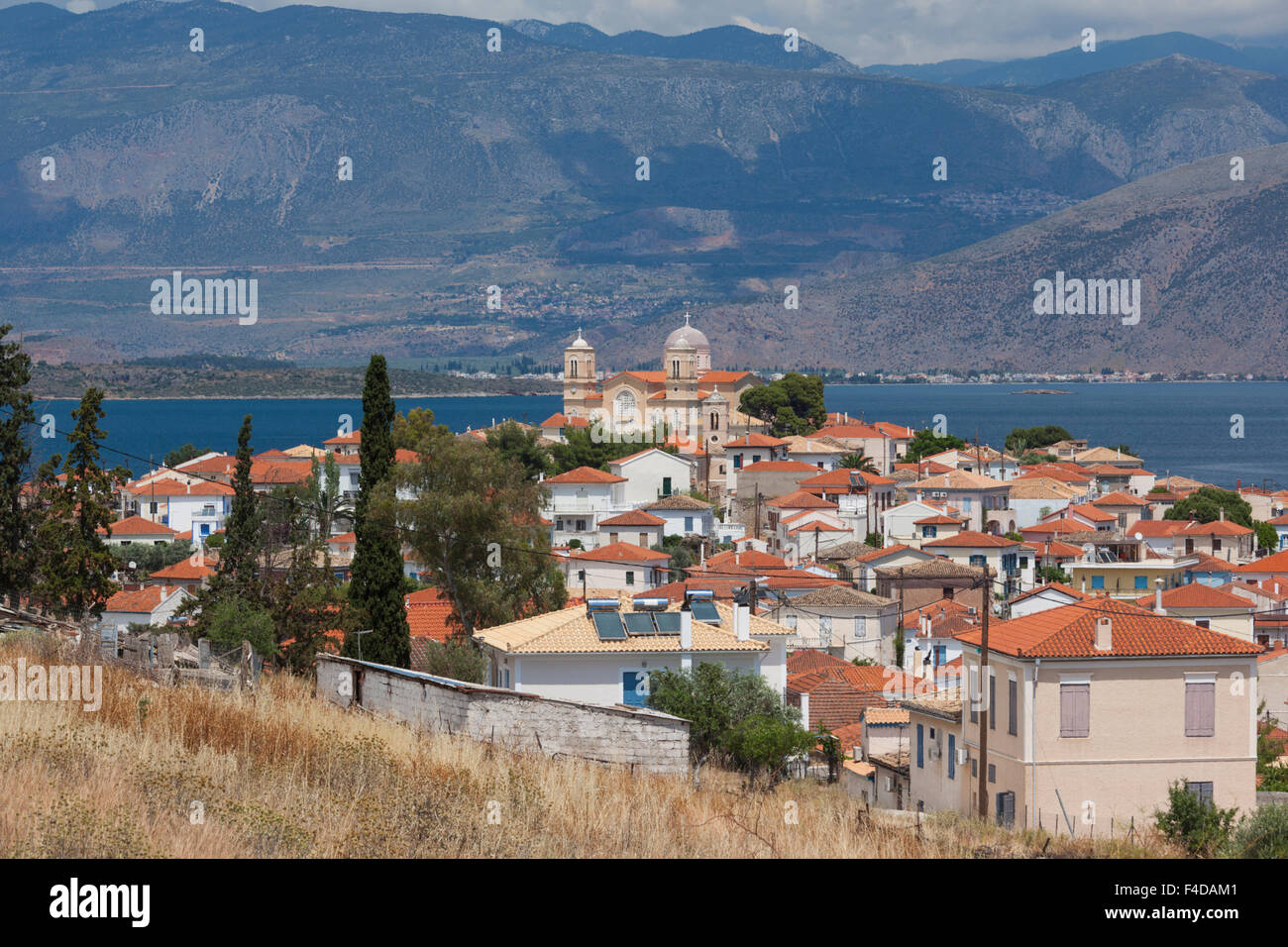 Central Greece, Galaxidi, elevated town view Stock Photo - Alamy