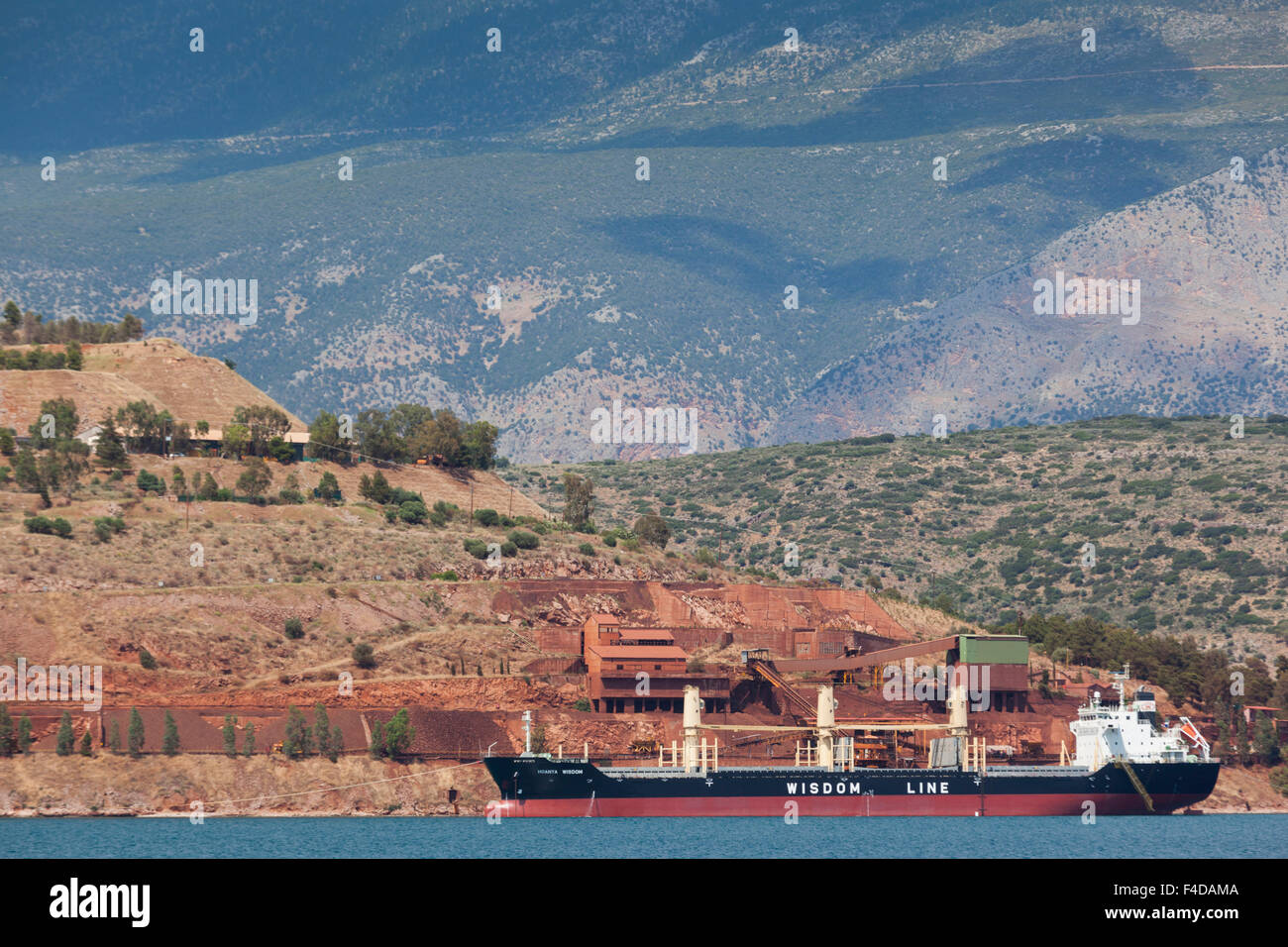 Central Greece, Itea, mine and freighter Stock Photo - Alamy