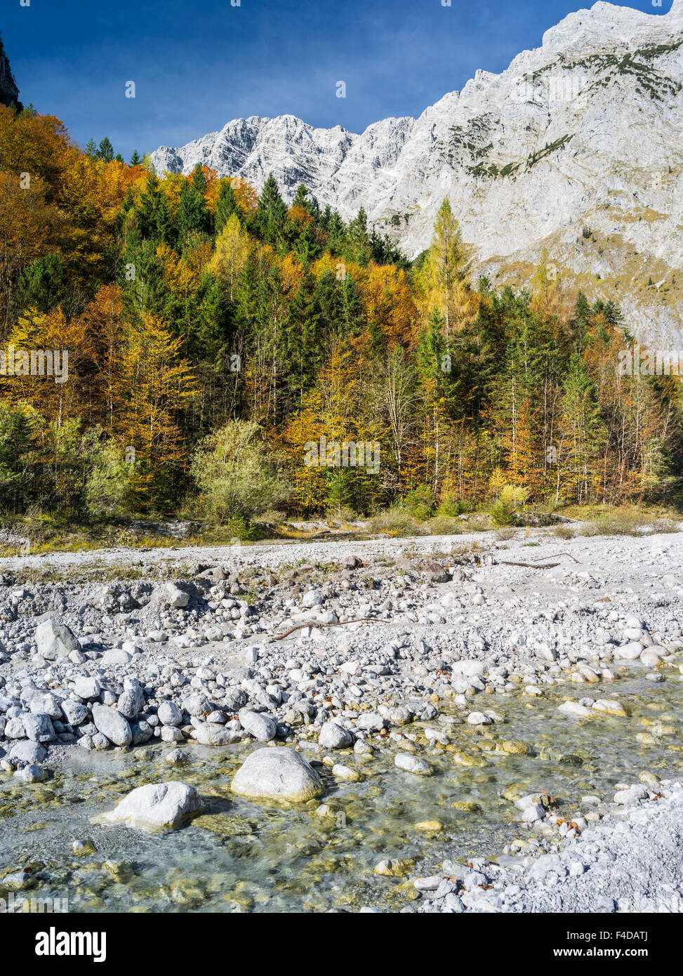 Mt. Watzmann with the east face during fall, Nationalpark Berchtesgaden ...