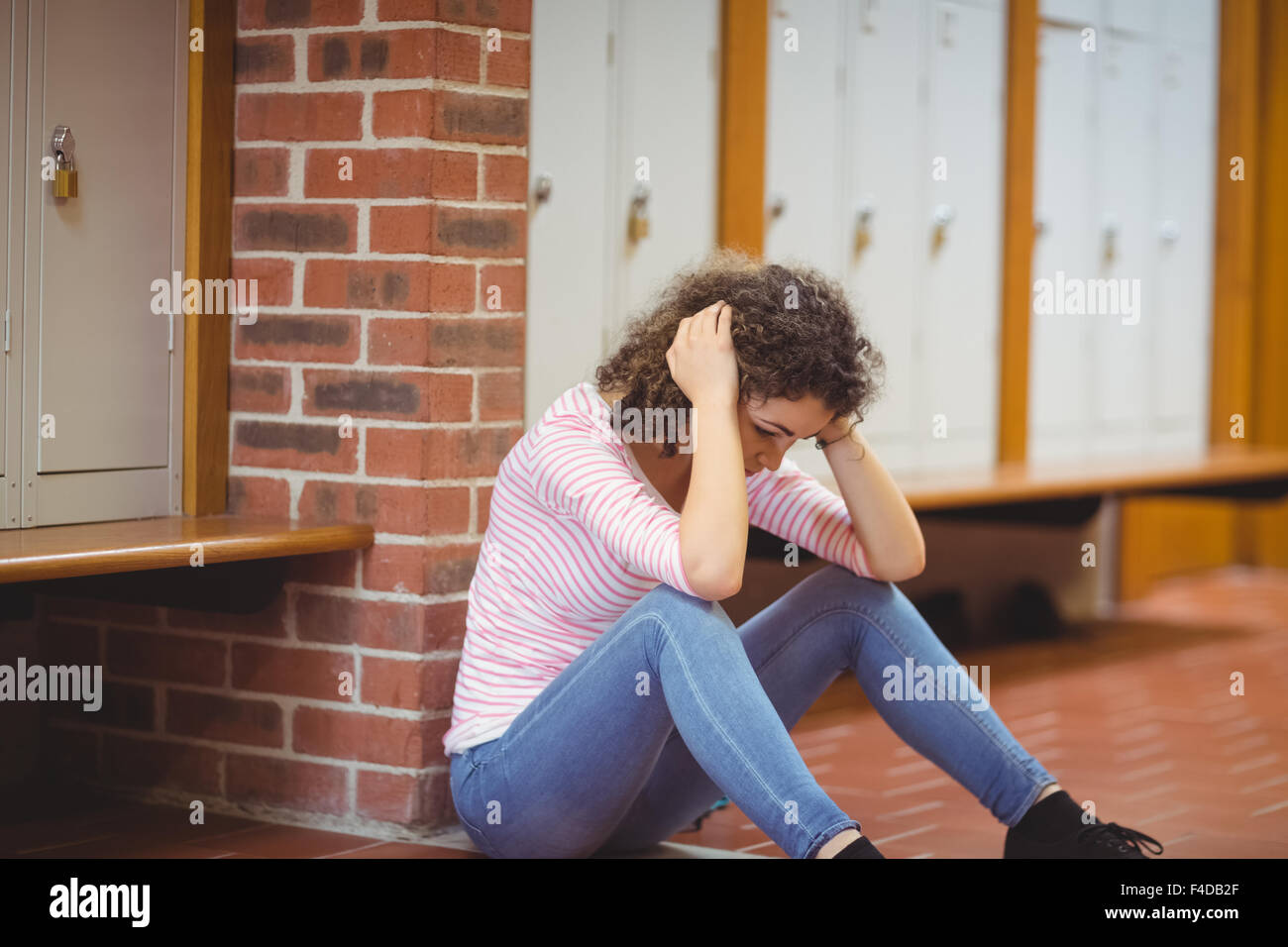 Pretty student feeling the pressure Stock Photo - Alamy