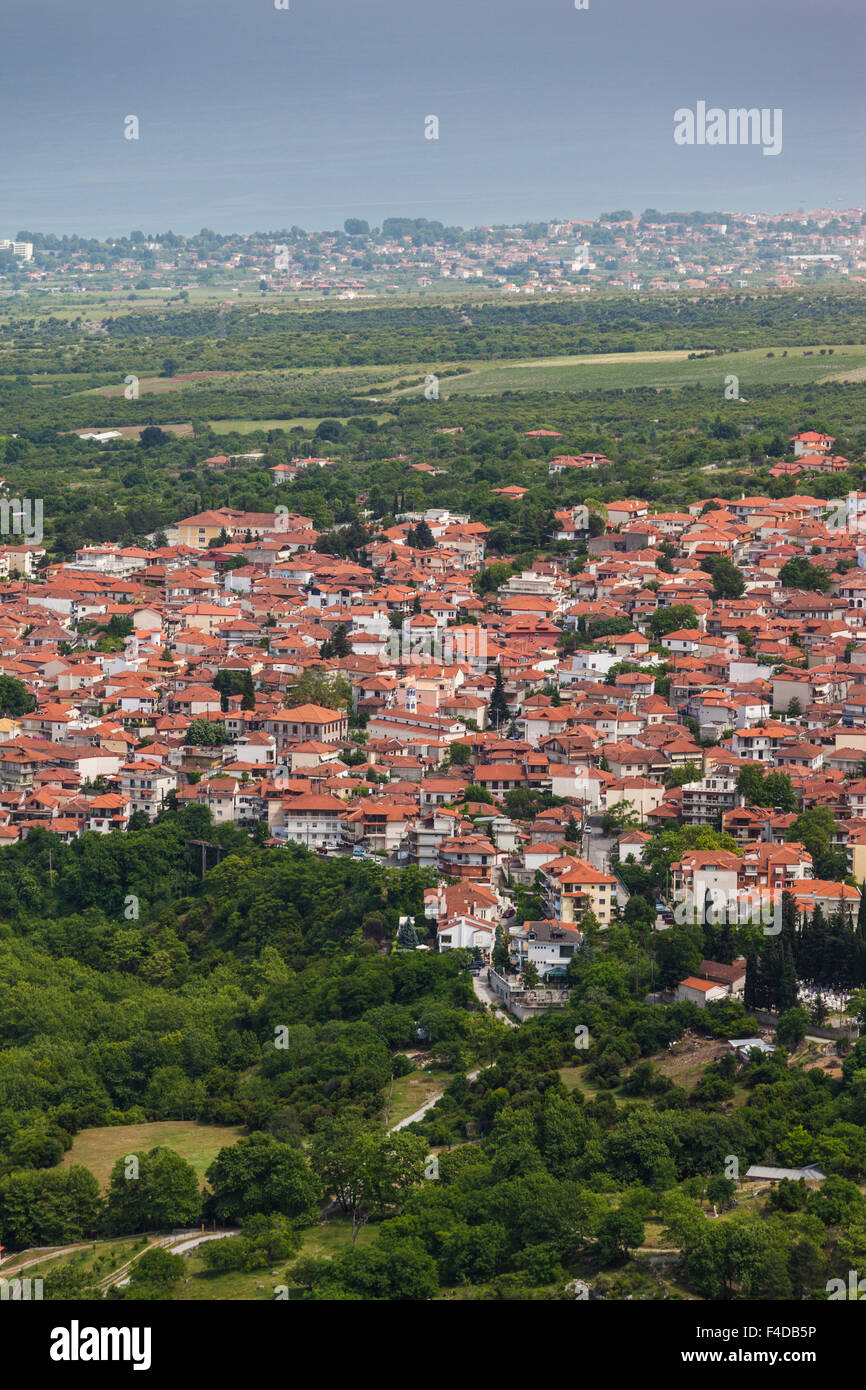 Greece, Central Macedonia, Litohoro, elevated town view from Mount ...