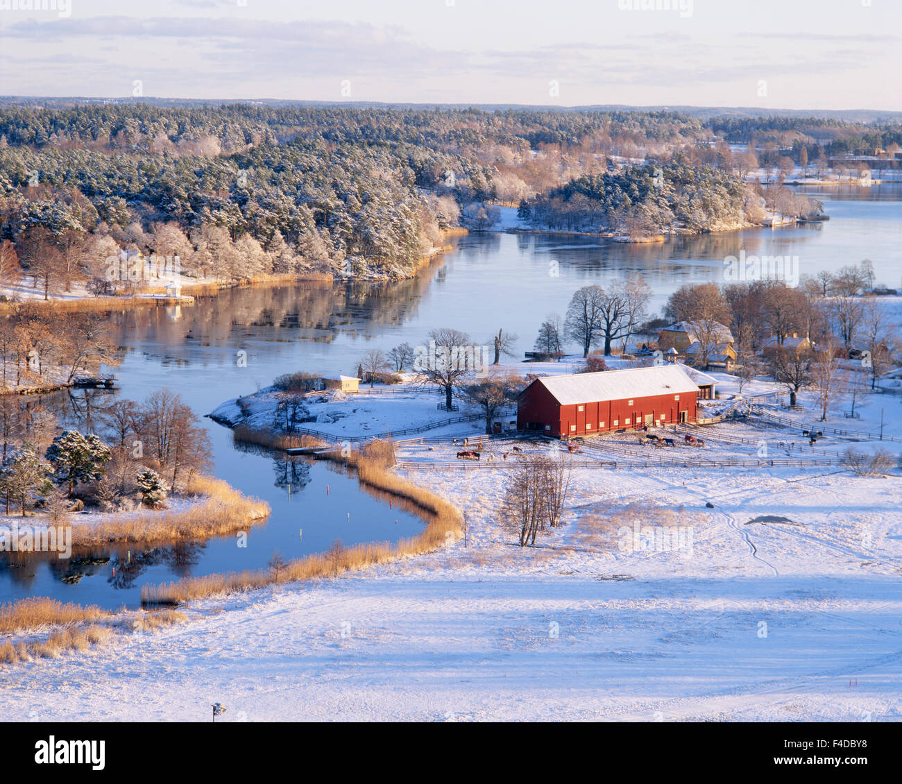 Lake and landscape, elevated view Stock Photo - Alamy