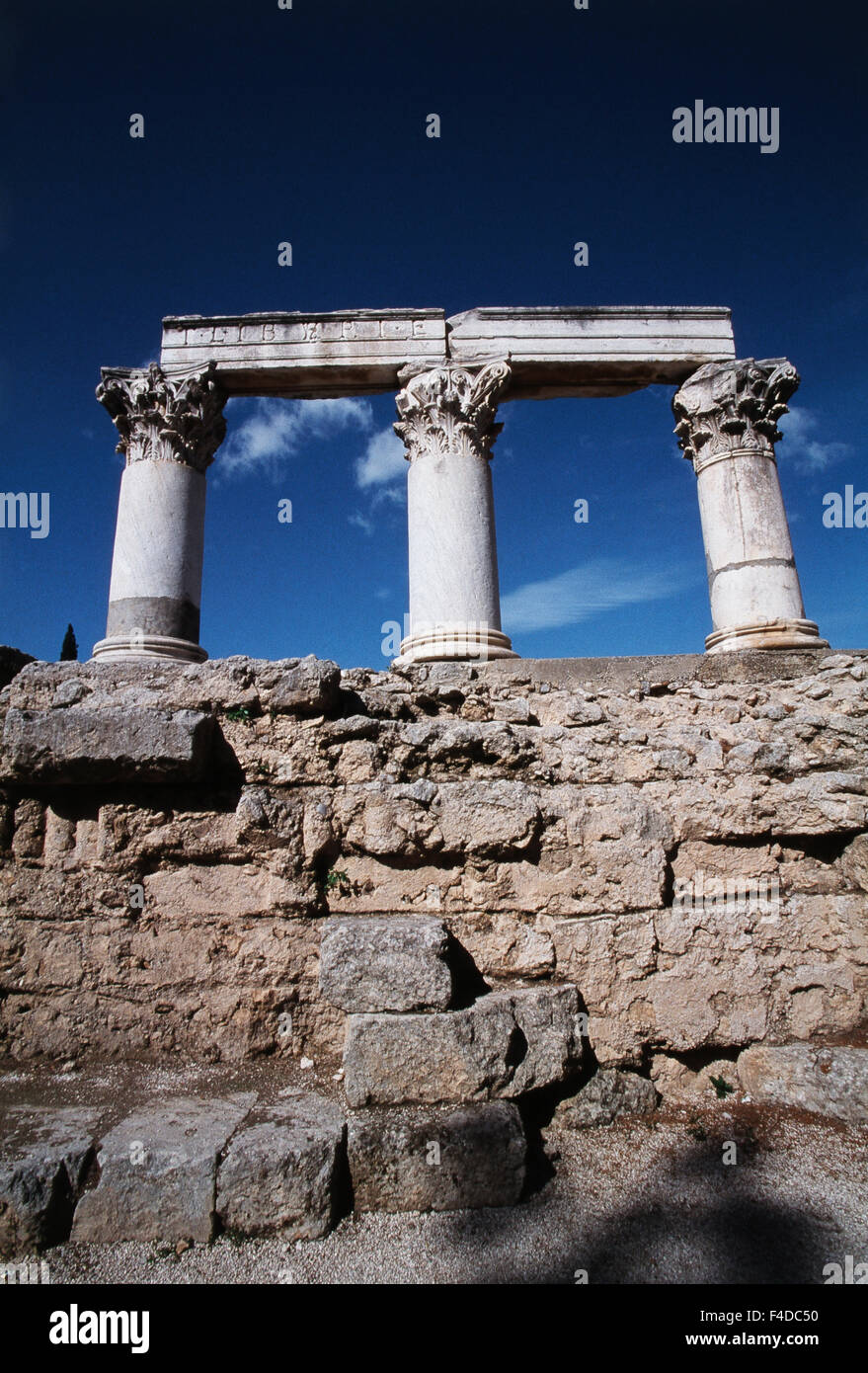 Greece, Corinth, Ancient temple columns. (Large format sizes available ...