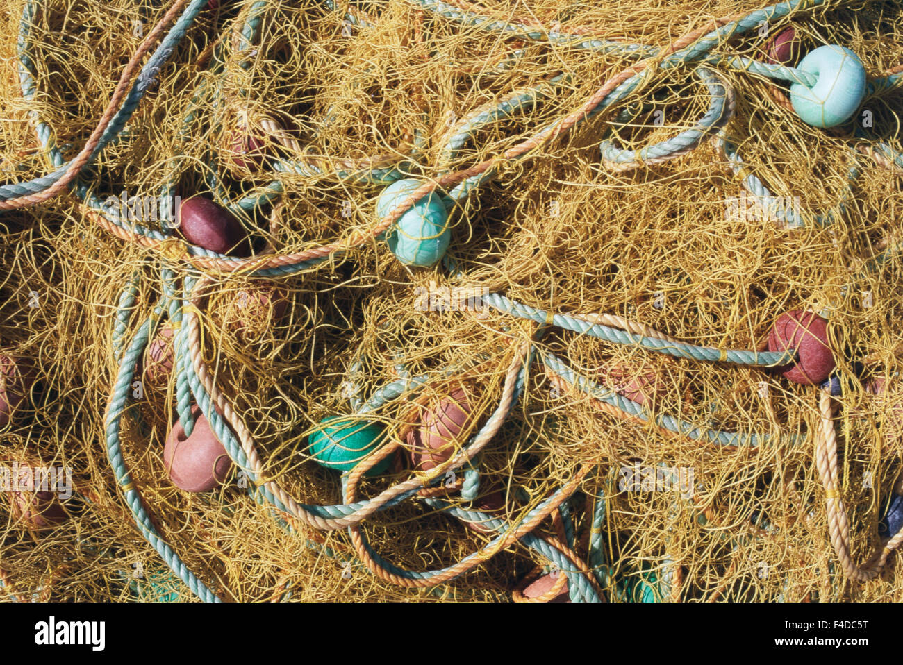 Greece, Cyclades Islands, Mykonos, Lia, Fishing net. (Large format ...