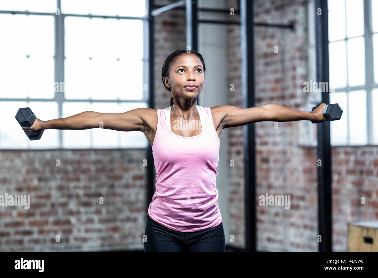 Fit woman doing some exercise Stock Photo - Alamy