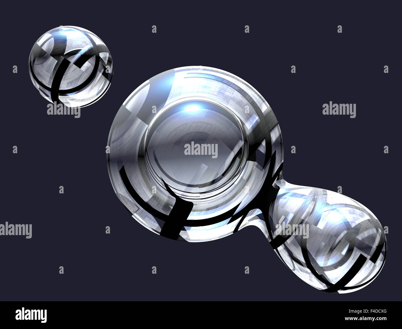 Digital illustration of mechanical liquid drops forming new clones ...