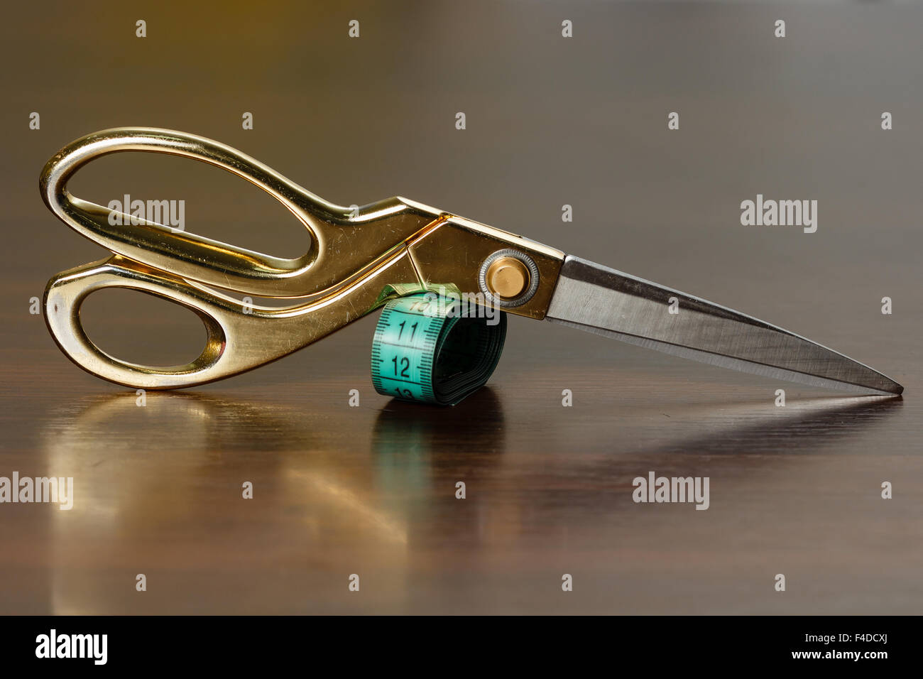 Professional tailor's tools for cutting and sewing, scissors, flexible ...