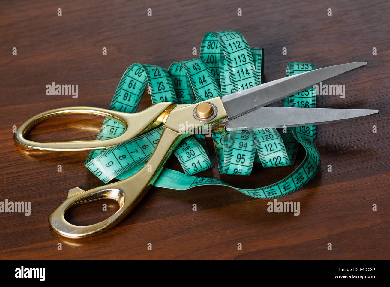 Professional tailor's tools for cutting and sewing, scissors, flexible ...