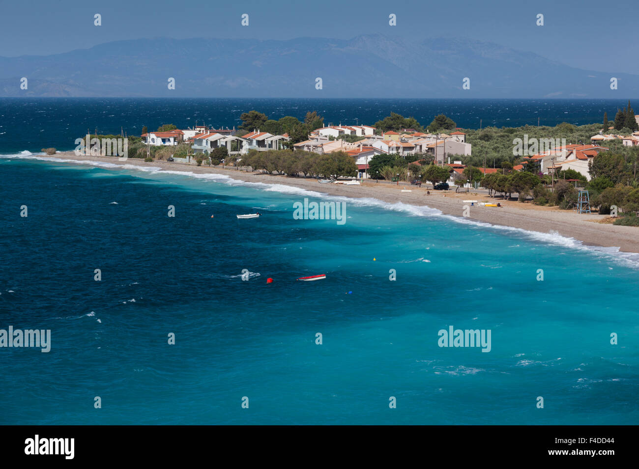 Greece, Peloponnese, Diakofto, elevated town view Stock Photo - Alamy