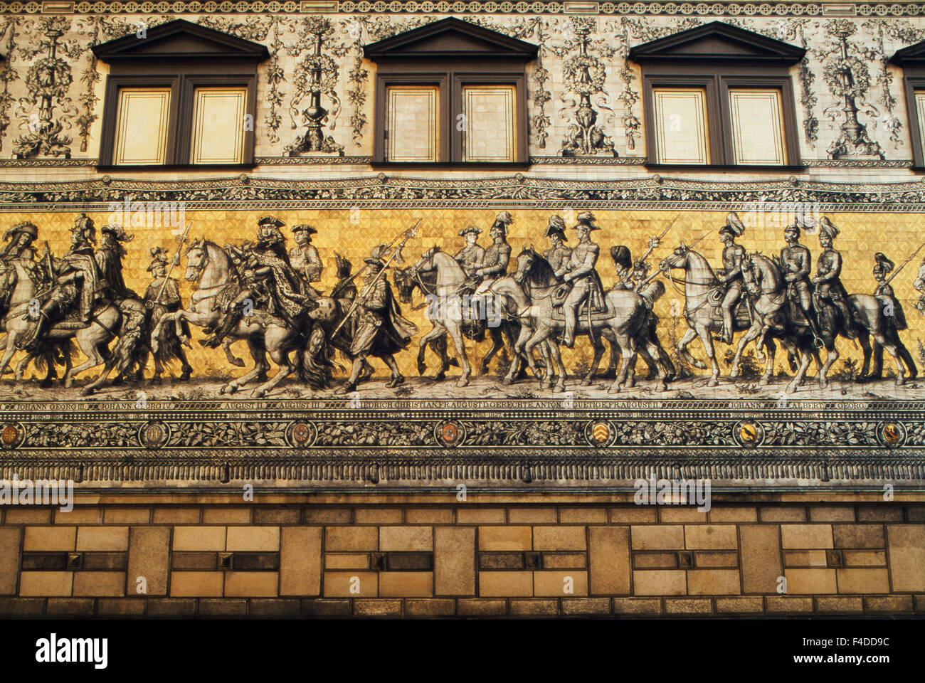 Germany, Saxony, Dresden, Mural of Dresden Schloss Castle, Procession ...