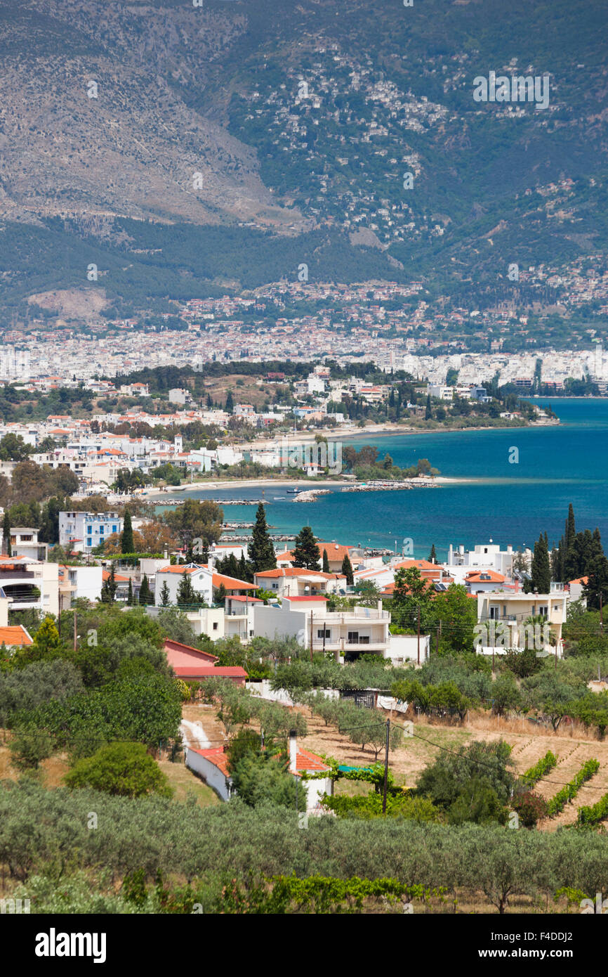 Greece, Thessaly, Pelion Peninsula, Volos, elevated city view Stock ...
